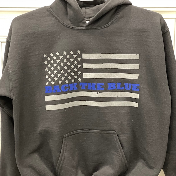 Back the Blue Hoodie - Etsy