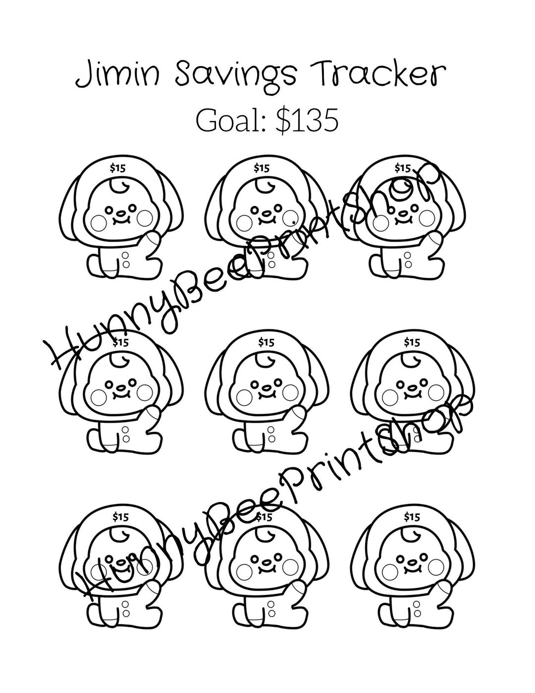 BTS Jimin Savings Tracker - Etsy