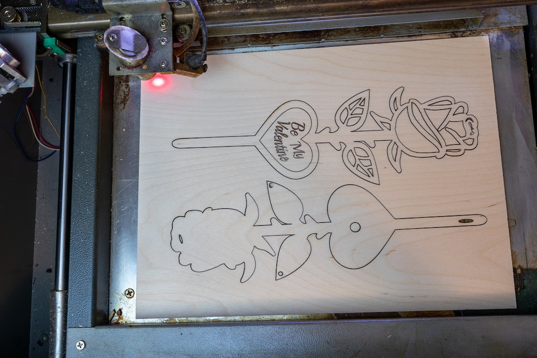 Valentine Rose Lightburn Cut File, Svg, Digital Download, Two Piece ...