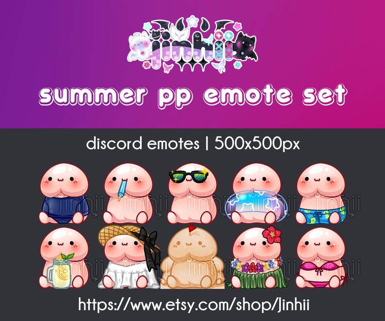 Summer PP Plush Emote Set - Etsy