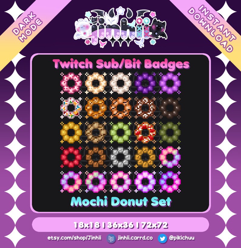 Mochi Donut Pixel Twitch Badges - Etsy