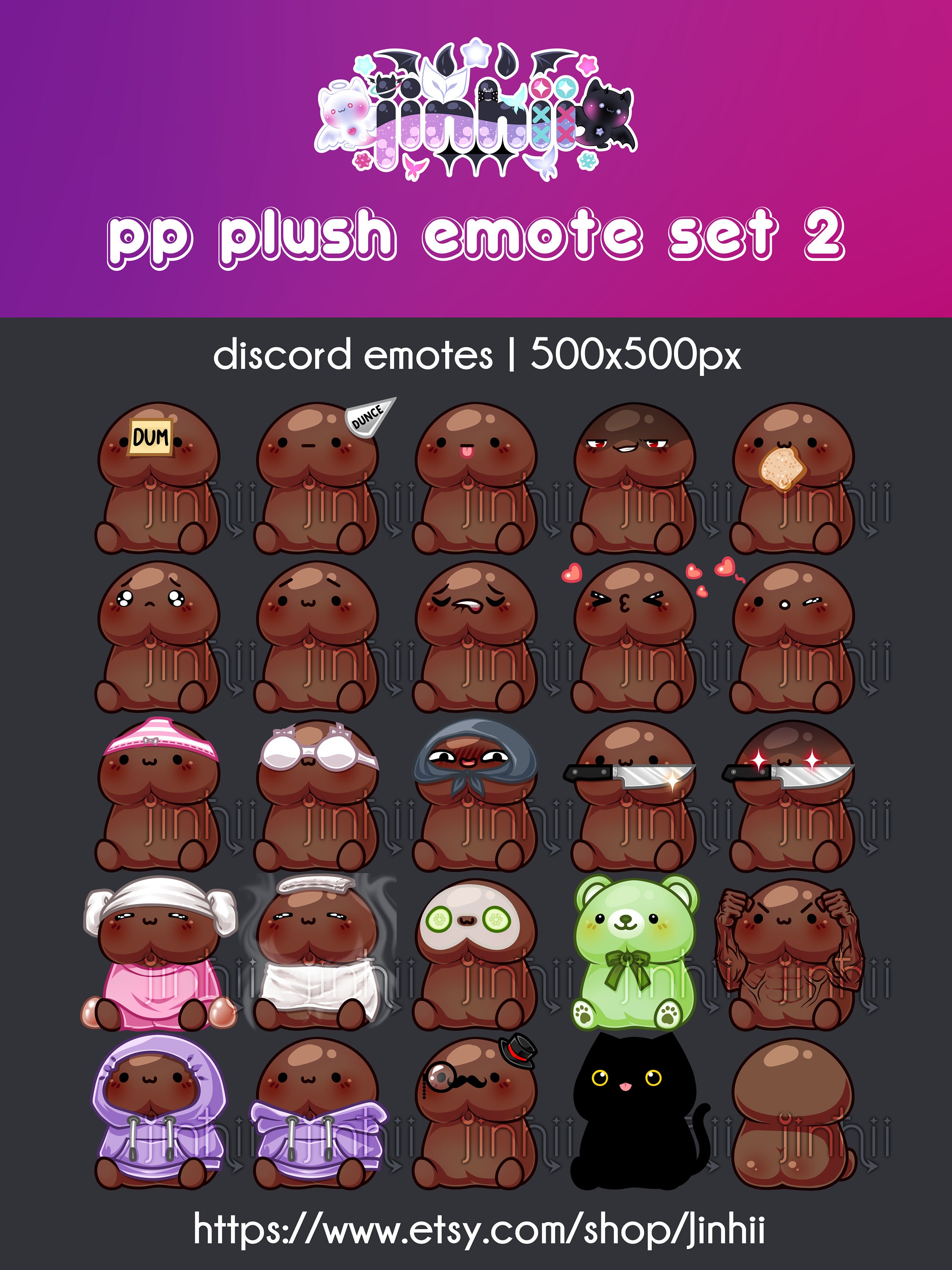 PP Plush Emote Set 2 - Etsy