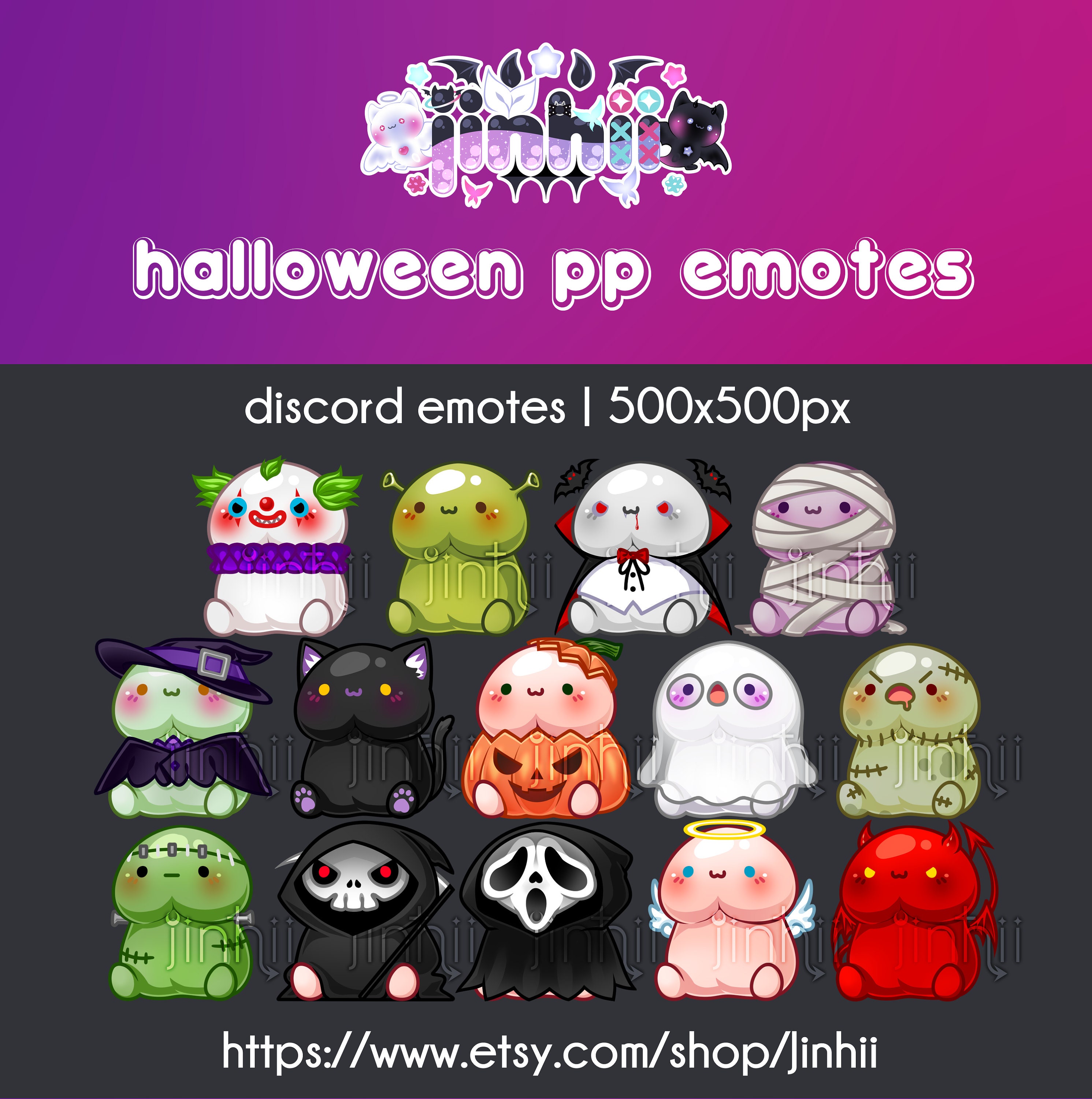 Halloween PP Plush Emote Set - Etsy