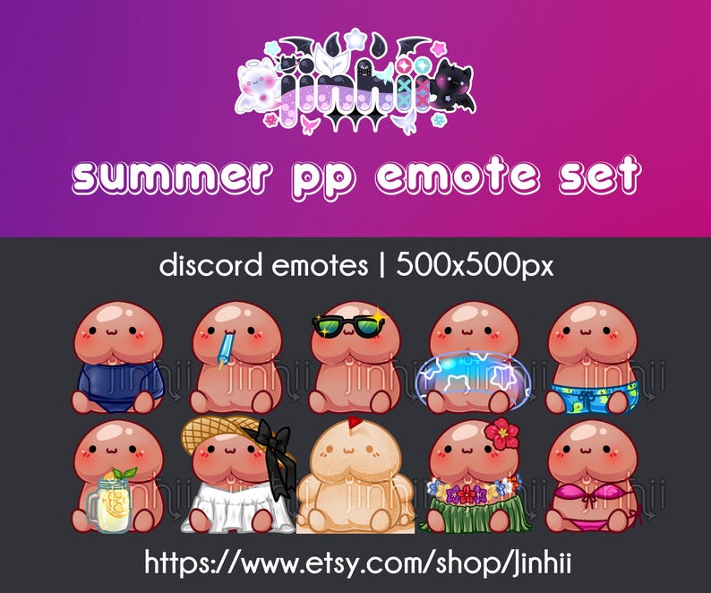Summer PP Plush Emote Set - Etsy