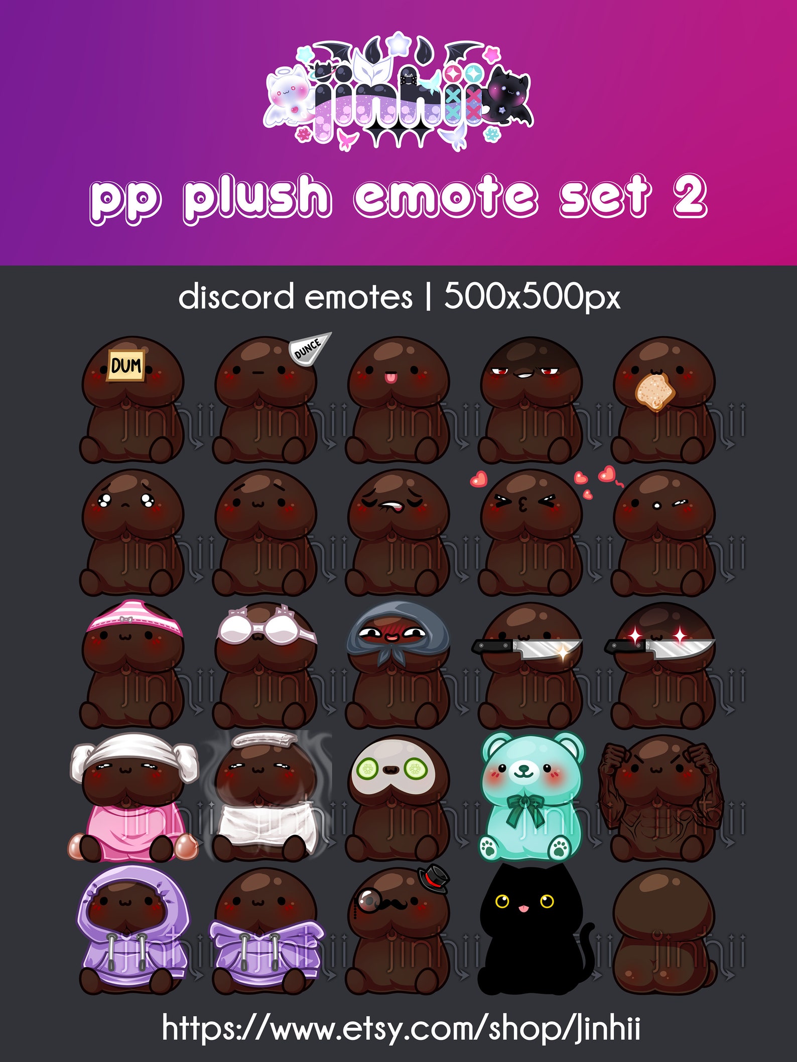 PP Plush Emote Set 2 - Etsy