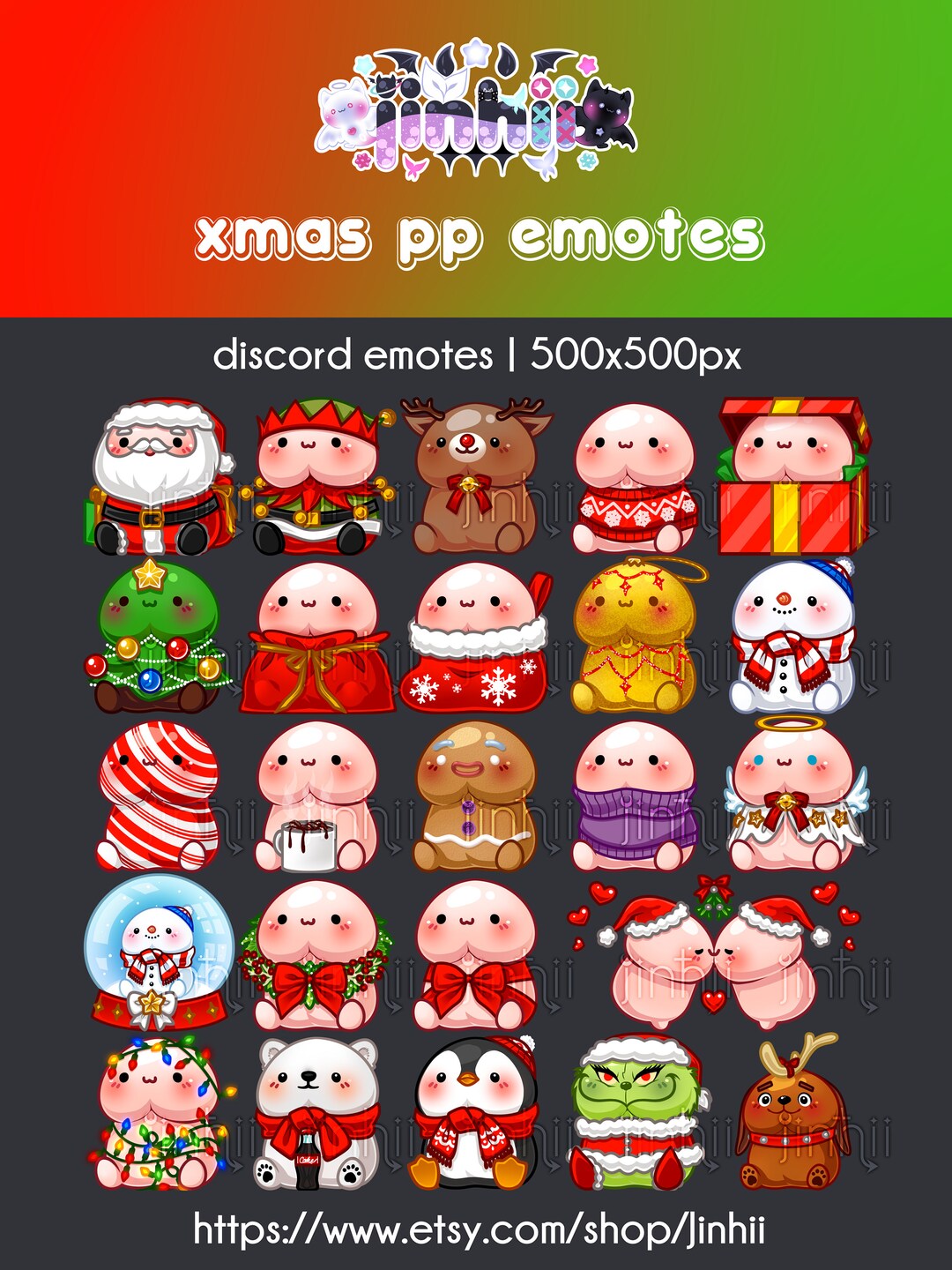 Xmas PP Plush Emote Set - Etsy