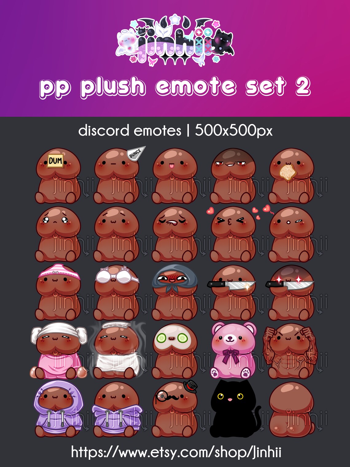 PP Plush Emote Set 2 - Etsy