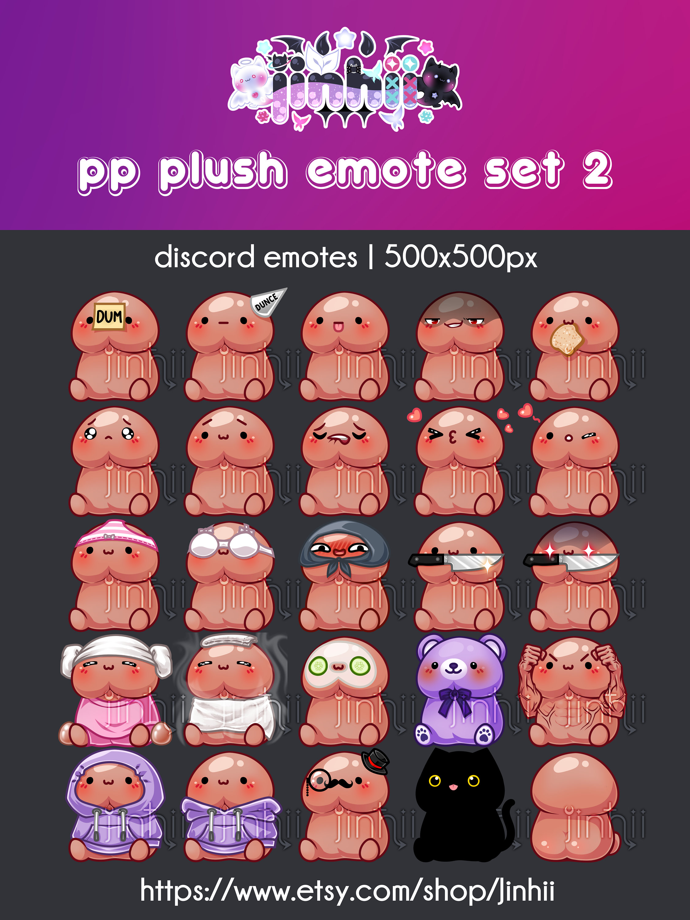 PP Plush Emote Set 2 - Etsy