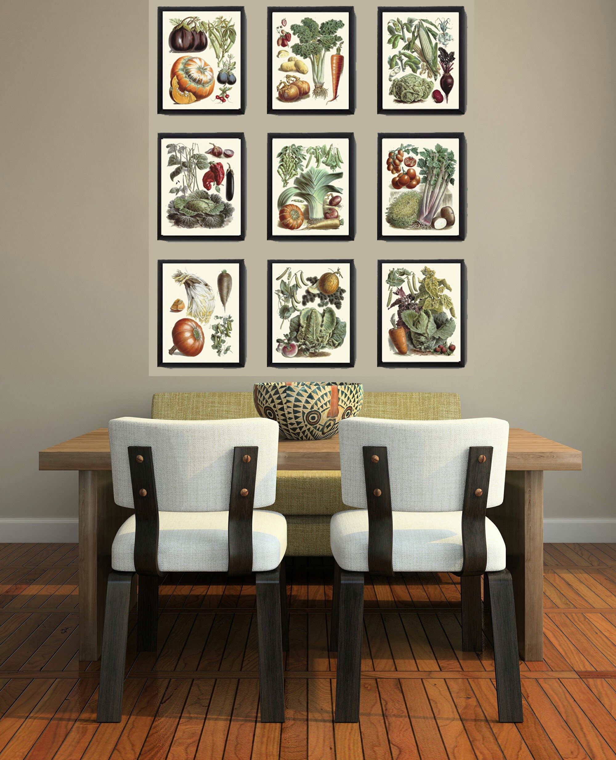 Vegetables Botanical Wall Art Set of 9 Prints Beautiful - Etsy