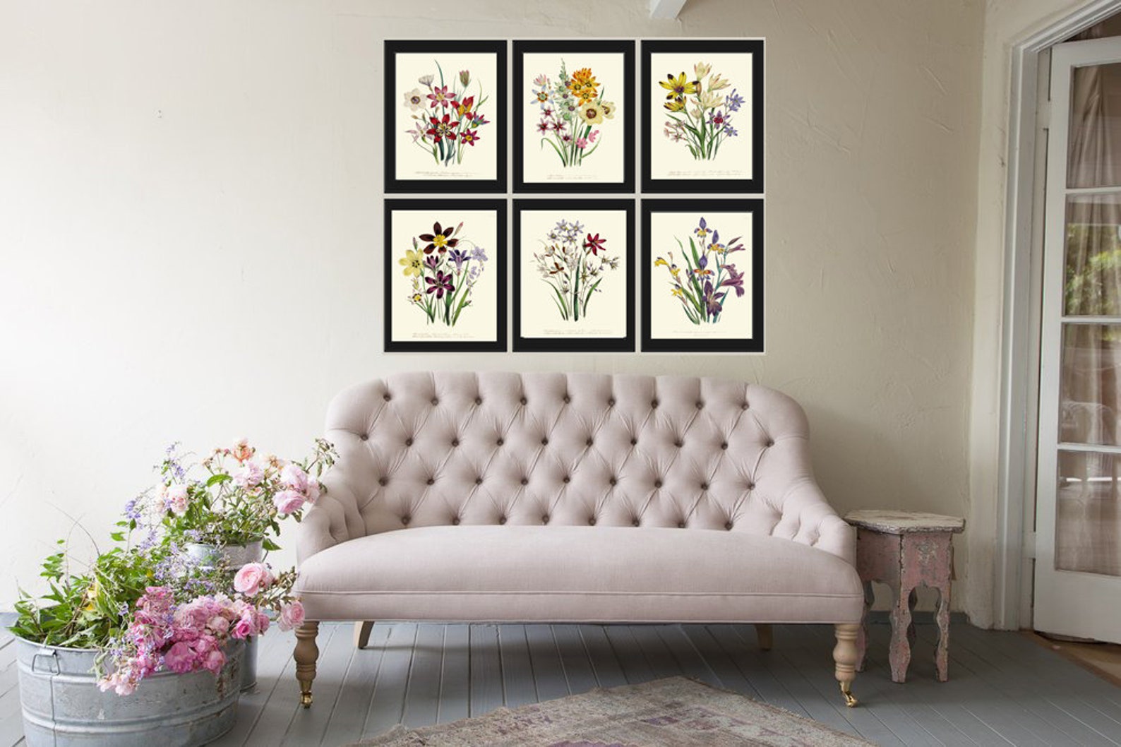 Botanical Prints Wall Decor Art Set of 6 Beautiful Vintage - Etsy