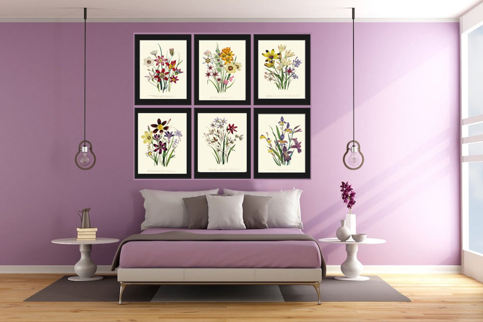 Botanical Prints Wall Decor Art Set of 6 Beautiful Vintage - Etsy