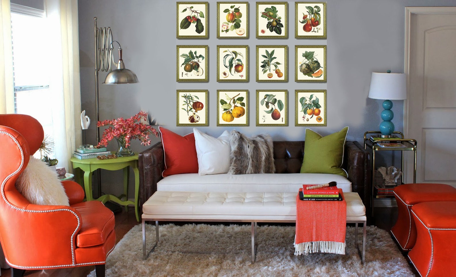 Vintage Colorful Fruit Wall Art Botanical Set of 12 Beautiful Antique ...