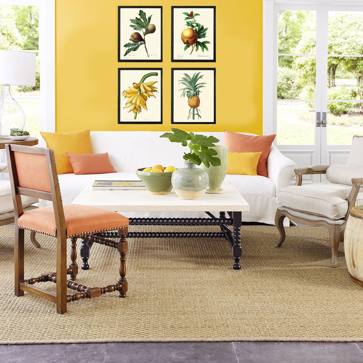 Tropical Fruit Wall Decor Art Prints Set of 4 Beautiful Antique Vintage ...