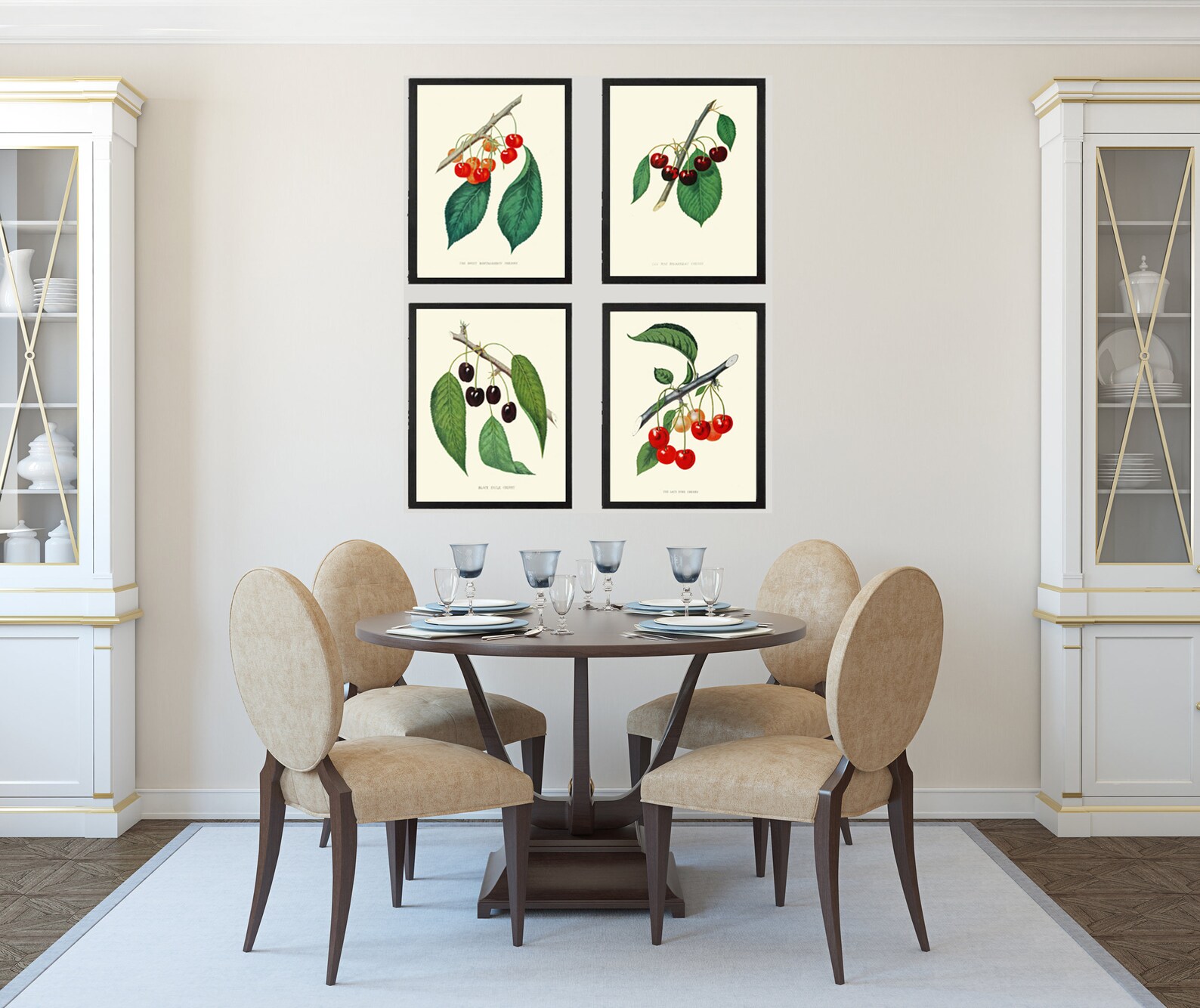 Cherry Cherries Botanical Wall Decor Art Prints Set of 4 - Etsy