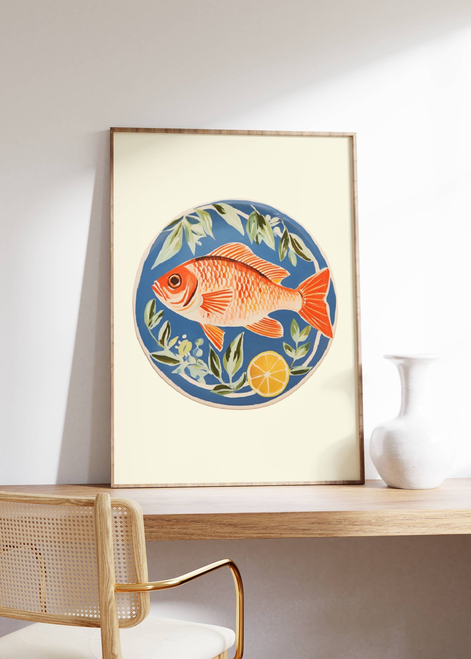 Scandinavian Fish Wall Art Print Set of 2 Beautiful Blue Sardines ...