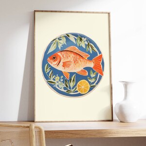 Scandinavian Fish Wall Art Print Set of 2 Beautiful Blue Sardines ...