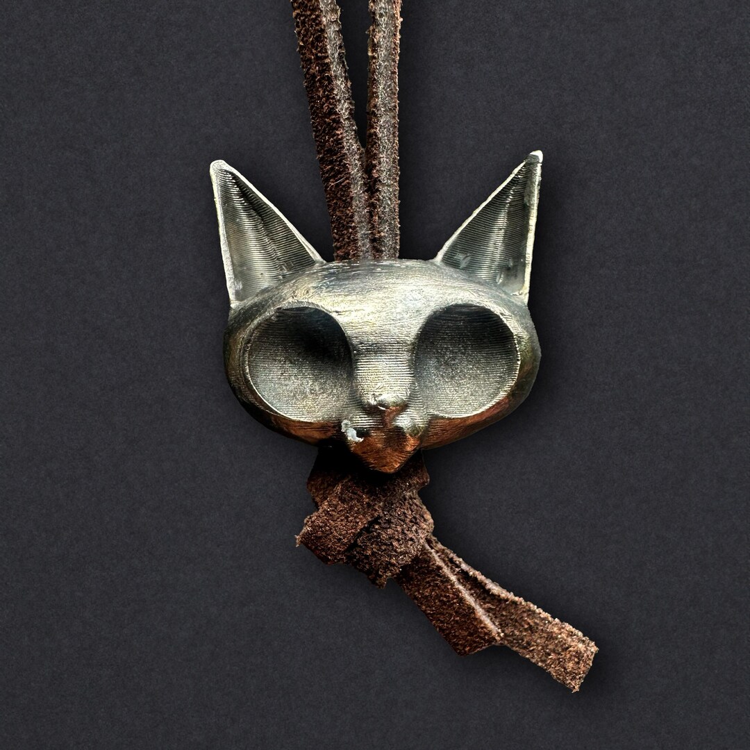 Handcrafted Tactical Cat, Cast Pewter Lanyard Bead With Leather Cord ...