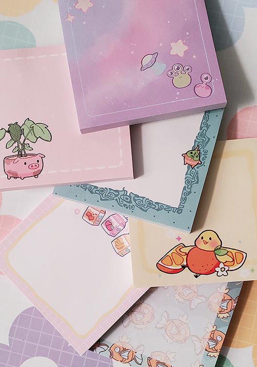 Cute Sticky Notes Sheets Square Size 7.2cm - Memo Pad Note Pad Kawaii ...