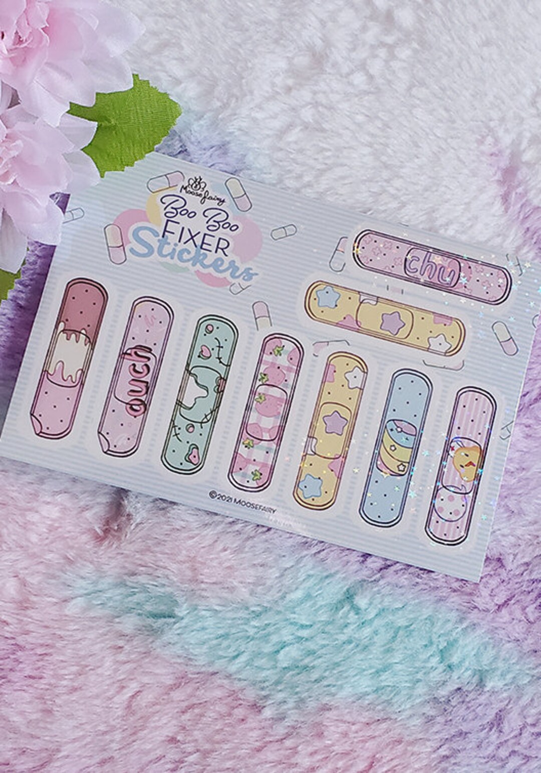 Boo Boo Fixer Kiss Cut Sticker - Cute Pastel Holographic Decora Design ...