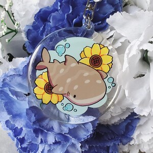 Cute Shark Keychains - Floral Whale, Lemon, Tiger Sharks - Double-sided ...