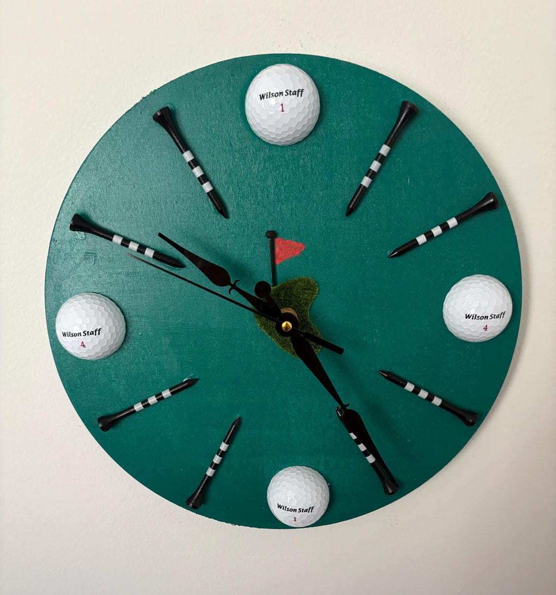 Decorative Golf Ball and Tee Wall Clock - Etsy