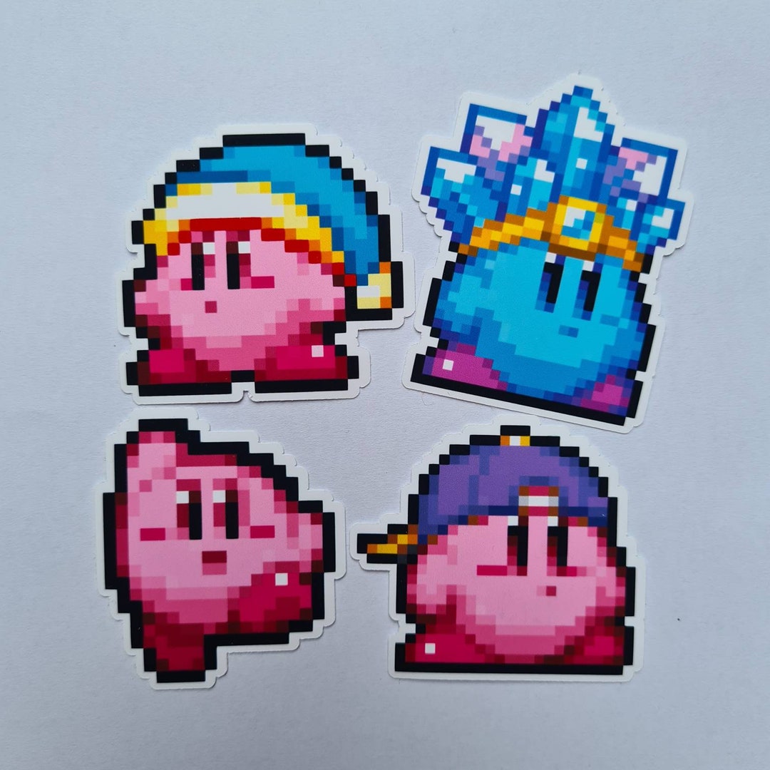Kirby 4 Sticker Pack, Waterproof, Kirby, Nintendo, Small Stickers ...
