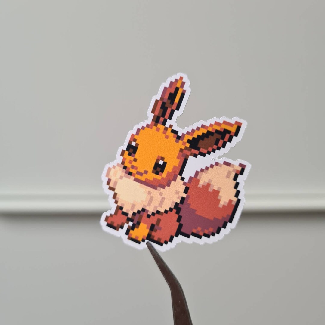 Eevee Sticker, Pokemon Sticker, Eevee, Pokemon, 8bit Sticker, 8bit ...