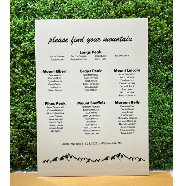 Seating Signage - Etsy