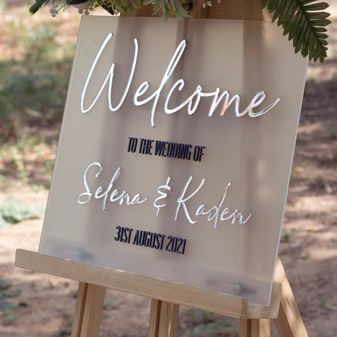 3D Silver Acrylic Wedding Sign Custom Acrylic Wedding - Etsy