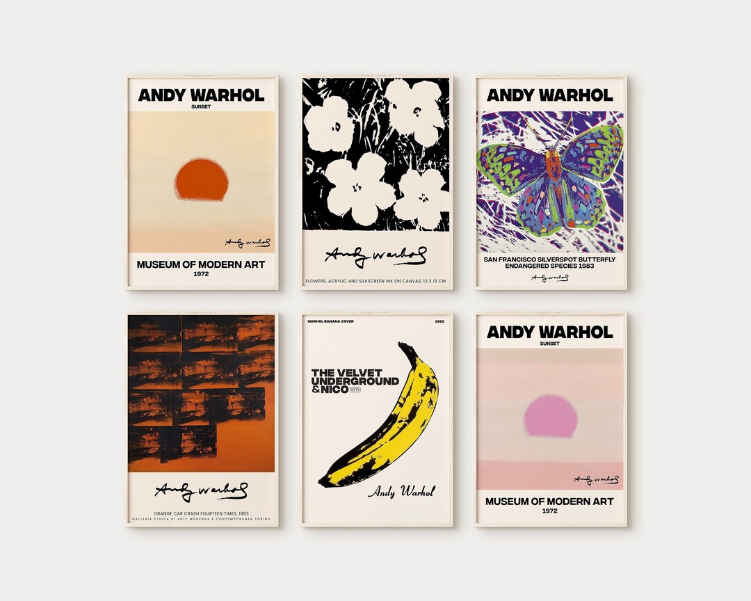 Andy Warhol Print Set of 6, Andy Warhol Poster, Gallery Wall Set ...