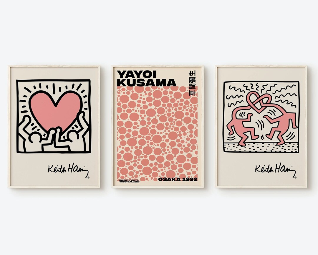 Set of 3 Prints, Keith Haring Poster, Set of Three Wall Art, Gallery ...