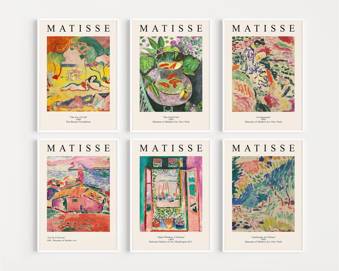 Matisse Print Set of 6 Gallery Wall Art Set Matisse Exhibition Poster ...