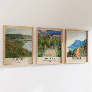 Claude Monet Prints, 3 Piece Wall Art, Monet Print Set, Gallery Wall ...