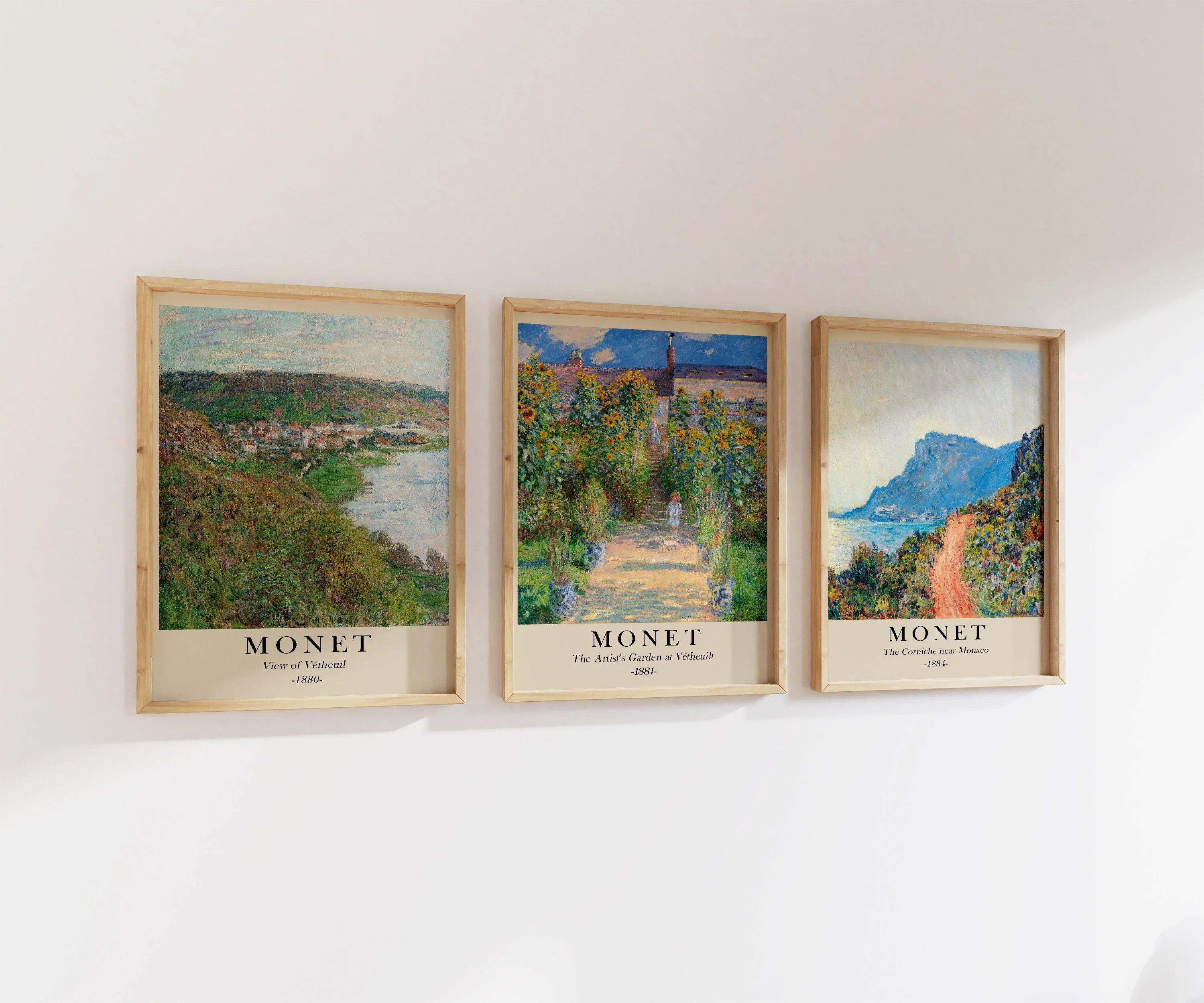 Claude Monet Prints, 3 Piece Wall Art, Monet Print Set, Gallery Wall ...