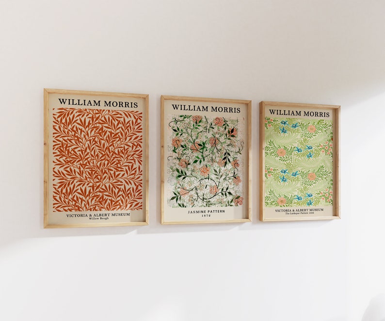William Morris Print Set of 6, Art Nouveau Print Set, Gallery Wall Set, Botanical Print Set ...