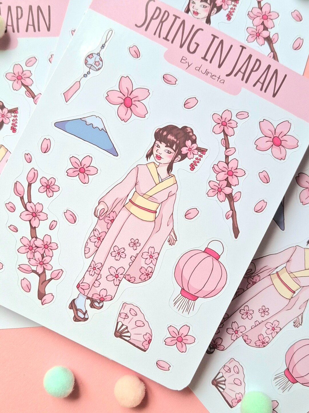Spring in Japan Sticker Sheet, Japan Stickers, Journal Decoration ...