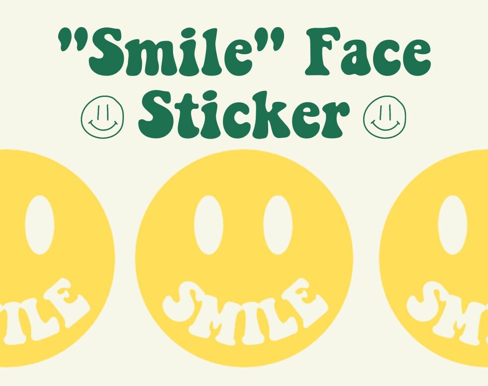 The "smile" Face Sticker Decal - Etsy