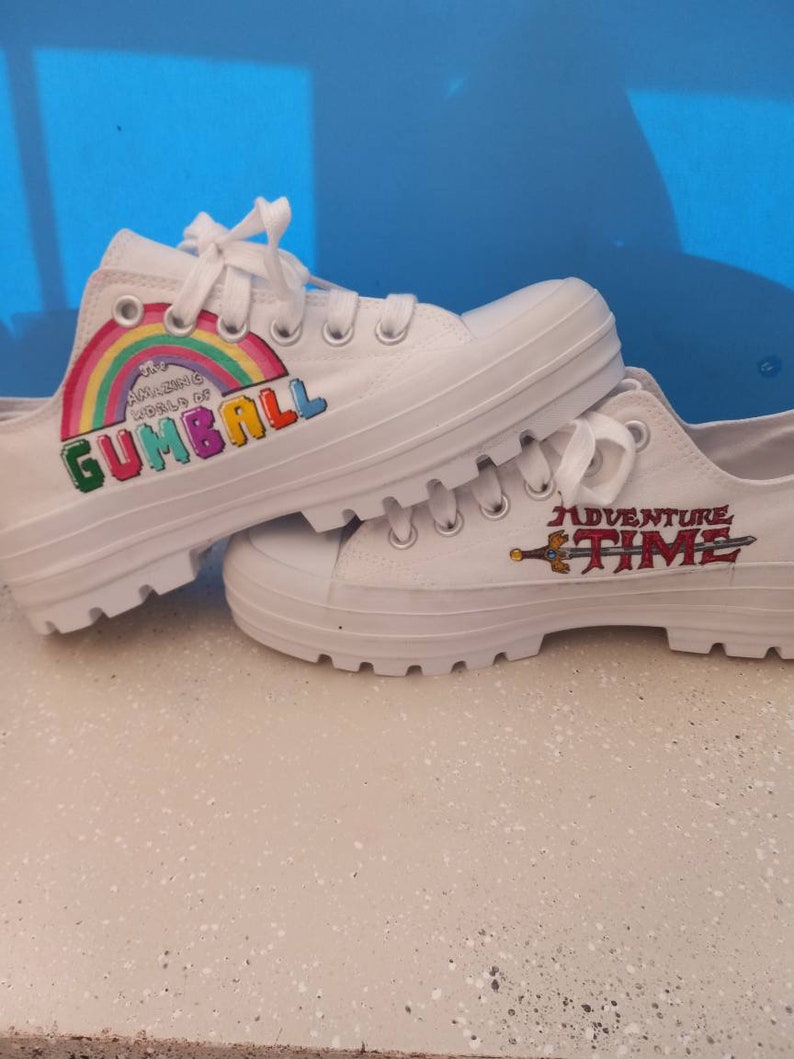 Amazing World of Gumball/adventure Time Canvas Shoes - Etsy