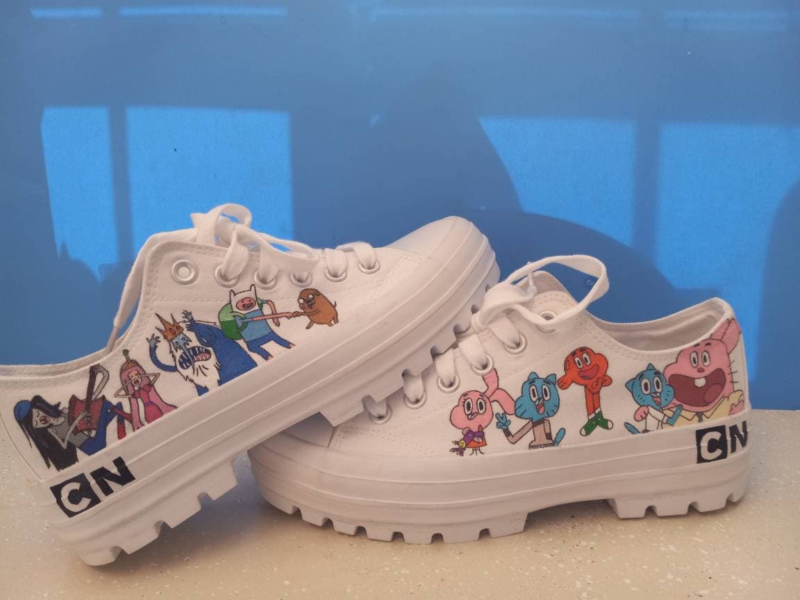 Amazing World of Gumball/adventure Time Canvas Shoes - Etsy