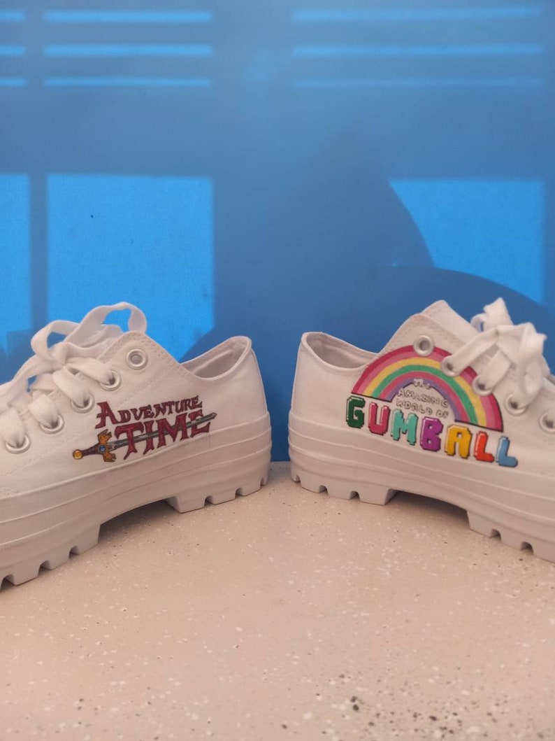 Amazing World of Gumball/adventure Time Canvas Shoes - Etsy