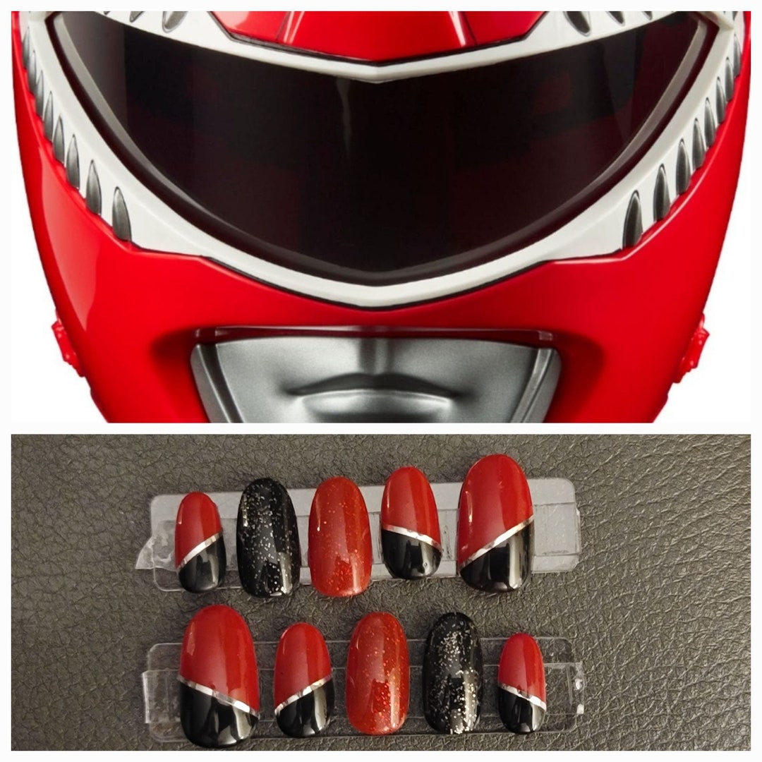 Red Ranger Inspired Press-on Nails - Etsy