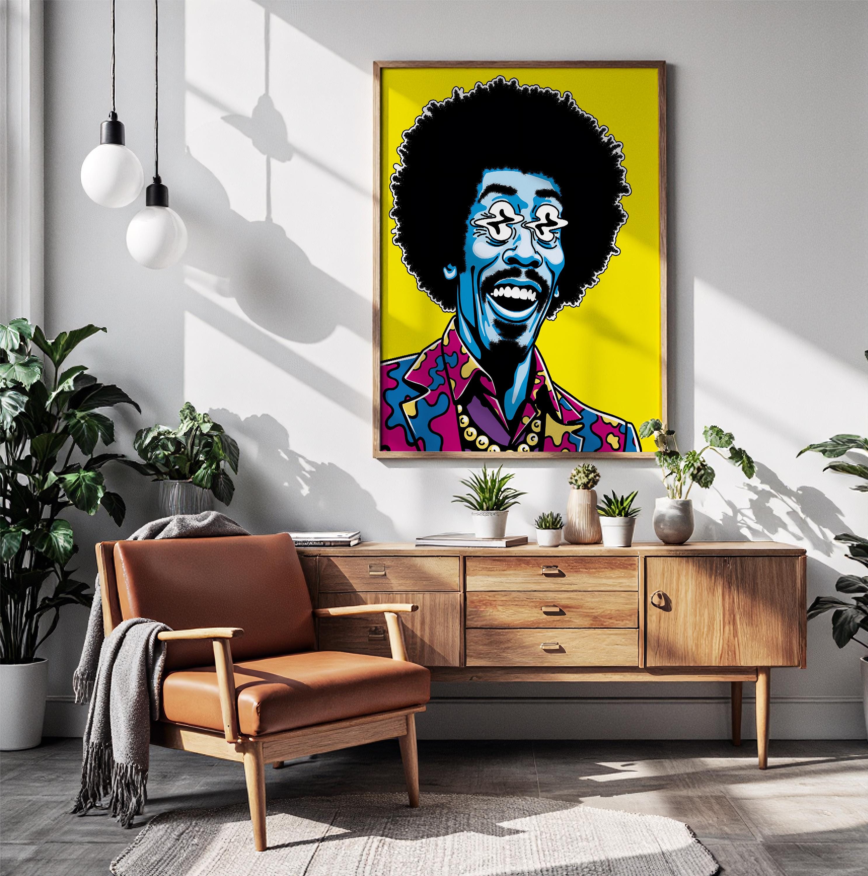 JIMI HENDRIX Poster / Original Pop Art Modern Print / Warhol Style ...