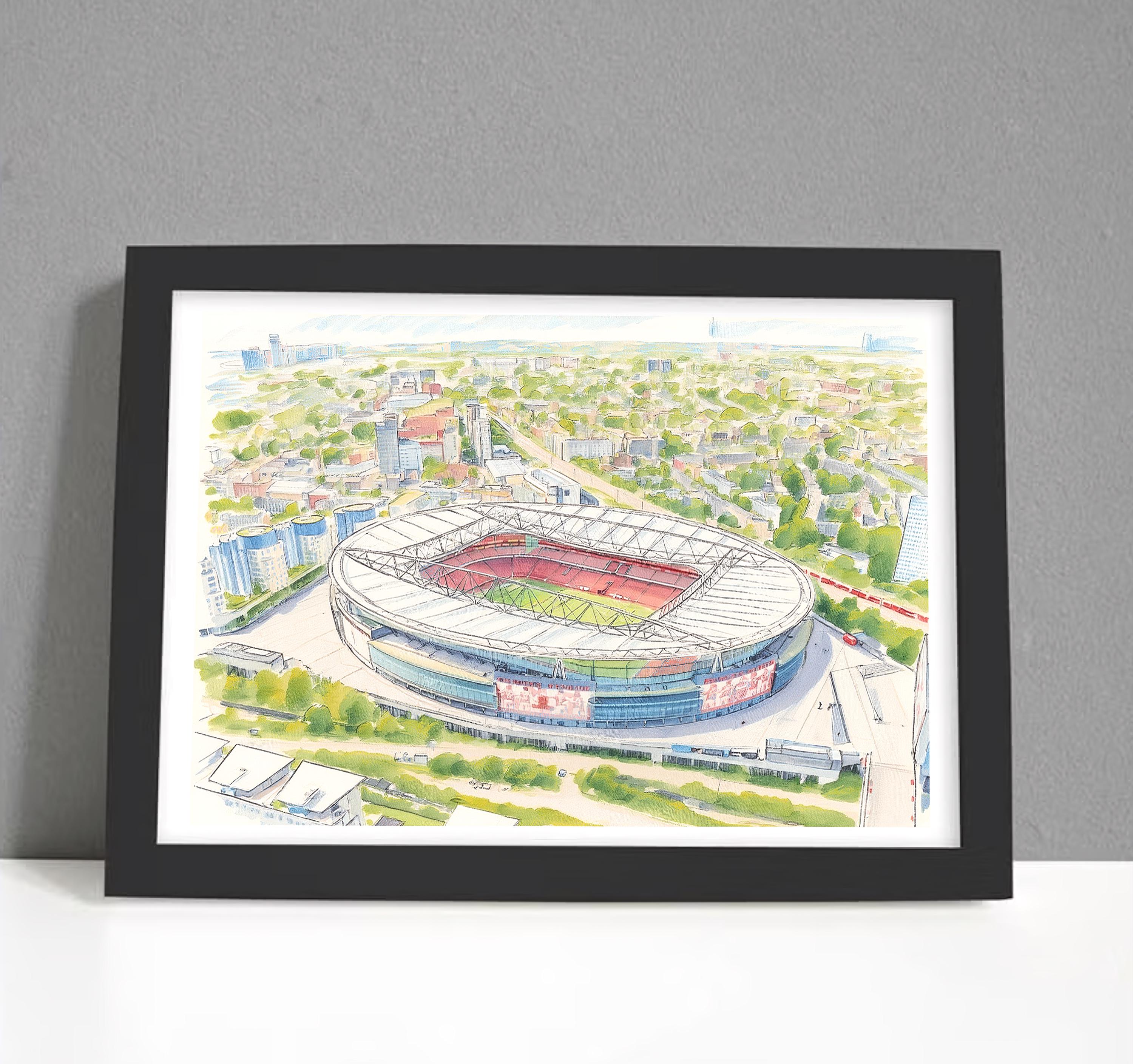 Emirates Stadium Watercolour Style Digital Print | Arsenal Football Fan ...