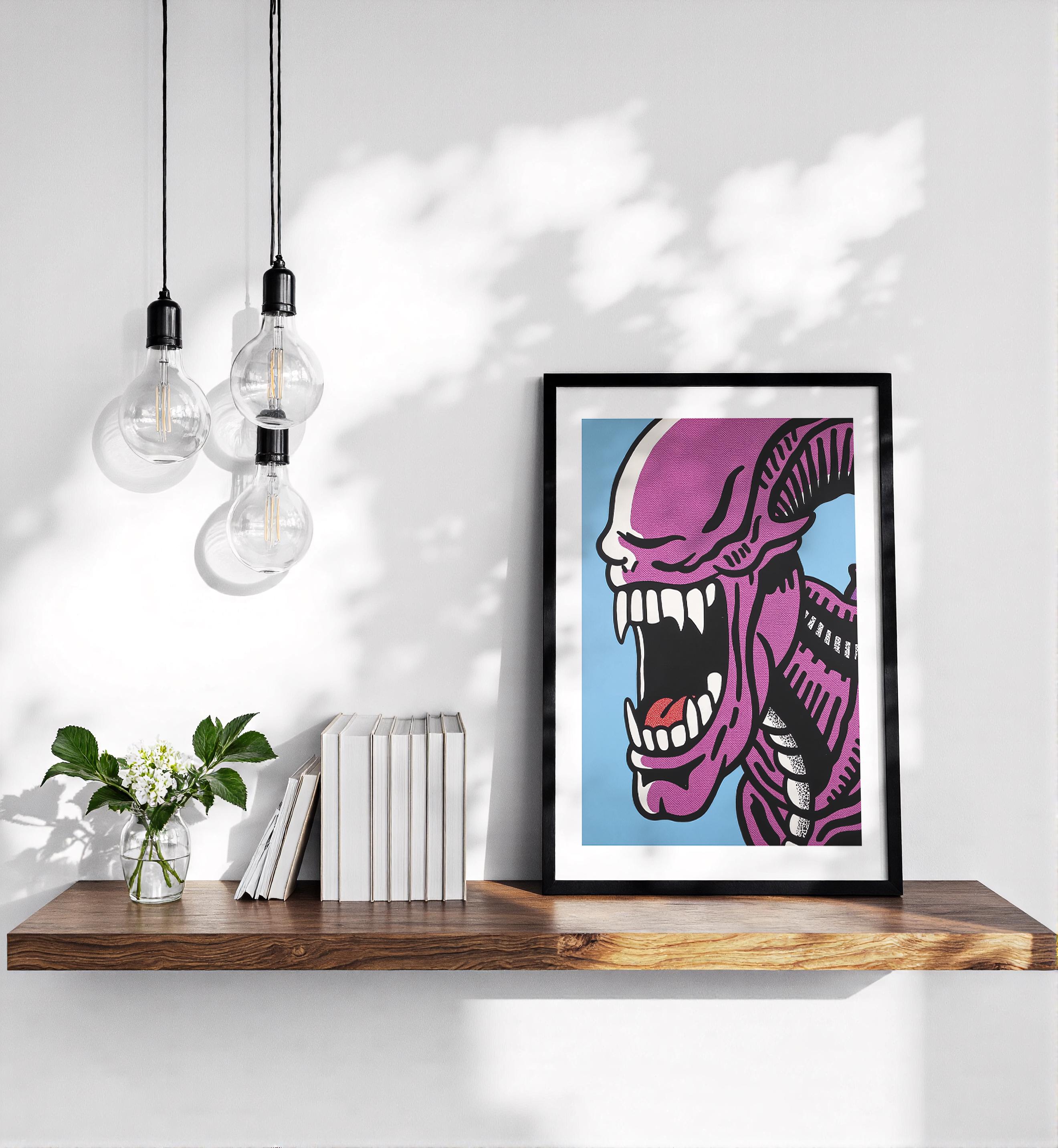 XENOMORPH Retro Poster | Original Pop Art Modern Print | Warhol Alien ...