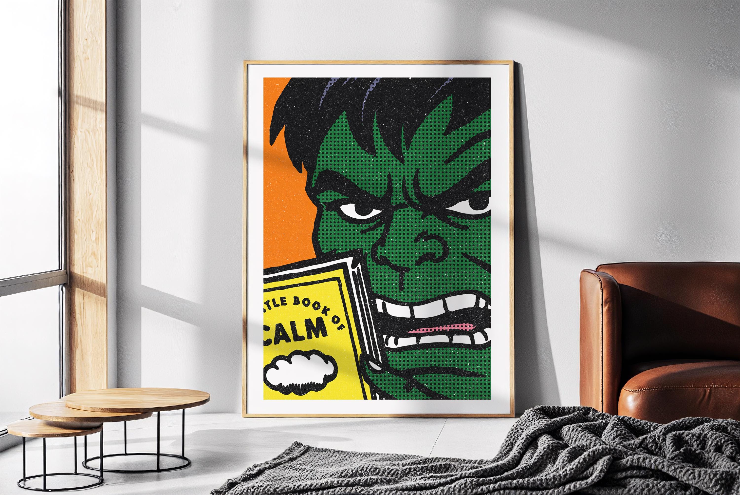 HULK CALM! Cartoon Hero Poster | Original Lichtenstein Style Pop Art ...