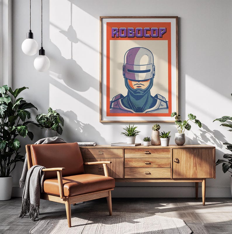 ROBOCOP Vintage Movie Poster Print | Risograph Style Art | Classic Sci ...