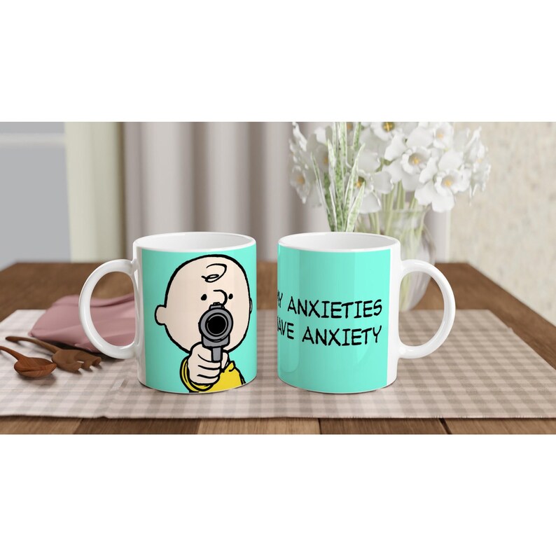 Charlie Brown Anxiety Mug | Peanuts Pop Art | Lichtenstein Warhol Style ...