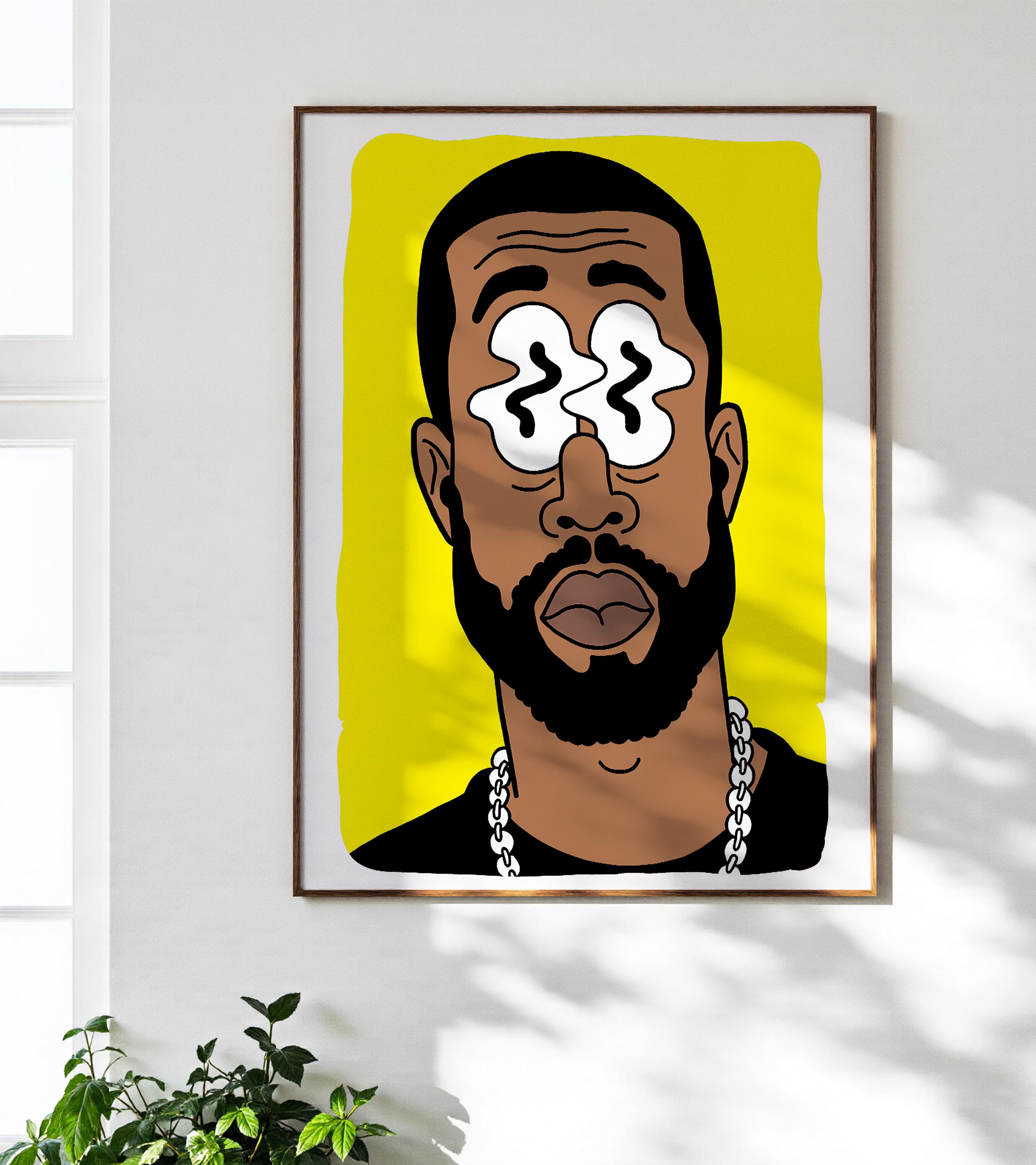 KANYE WEST Poster / Original Pop Art Modern Print / Warhol Yeezy Ye ...