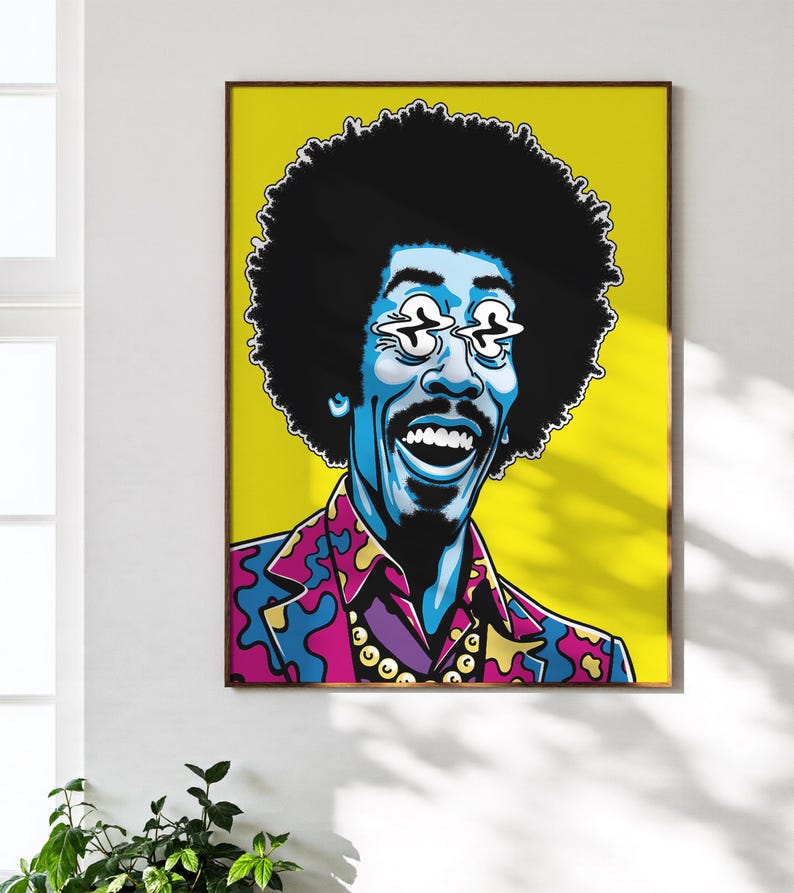 JIMI HENDRIX Poster / Original Pop Art Modern Print / Warhol Style ...