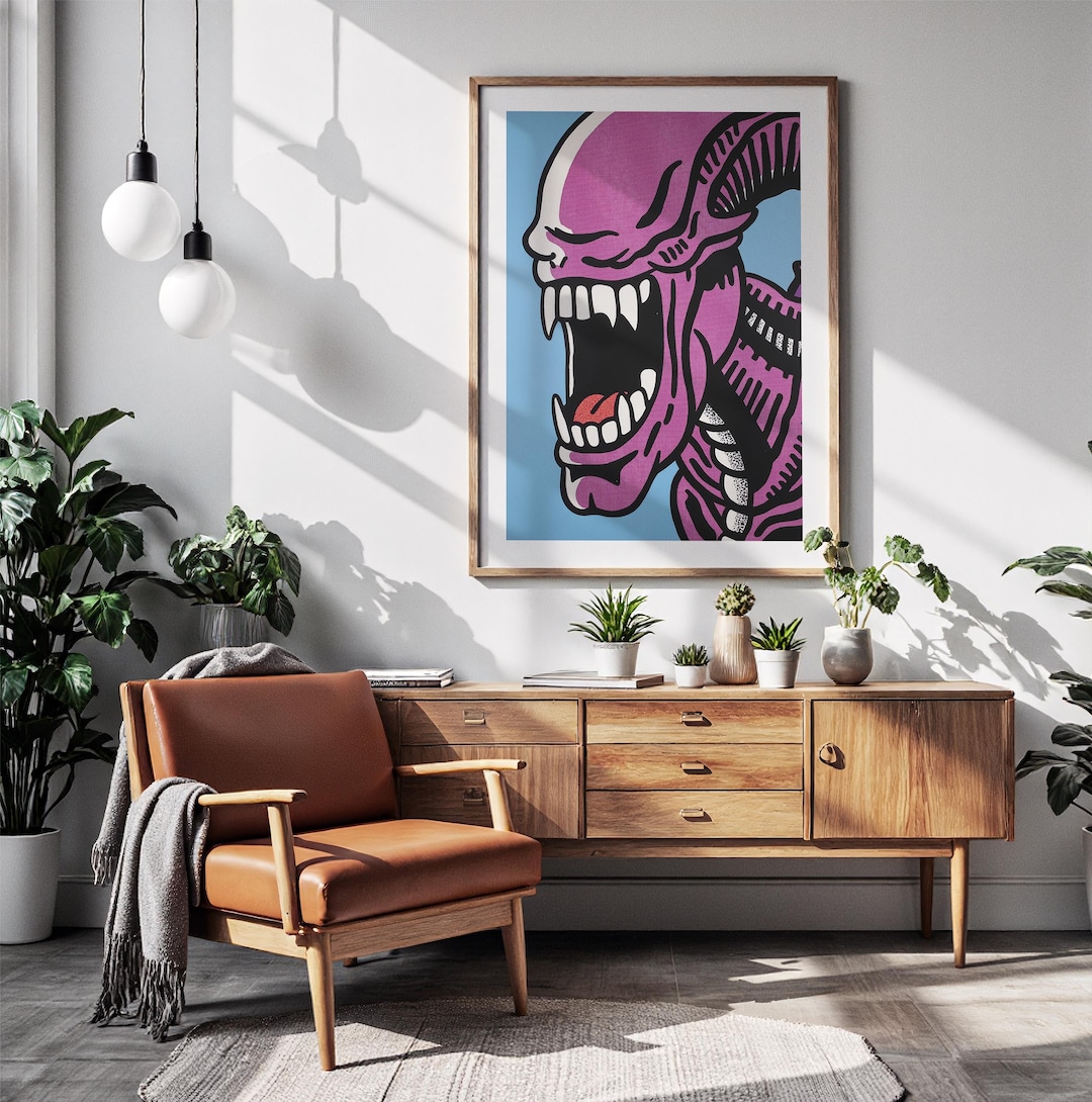 XENOMORPH Retro Poster | Original Pop Art Modern Print | Warhol Alien ...